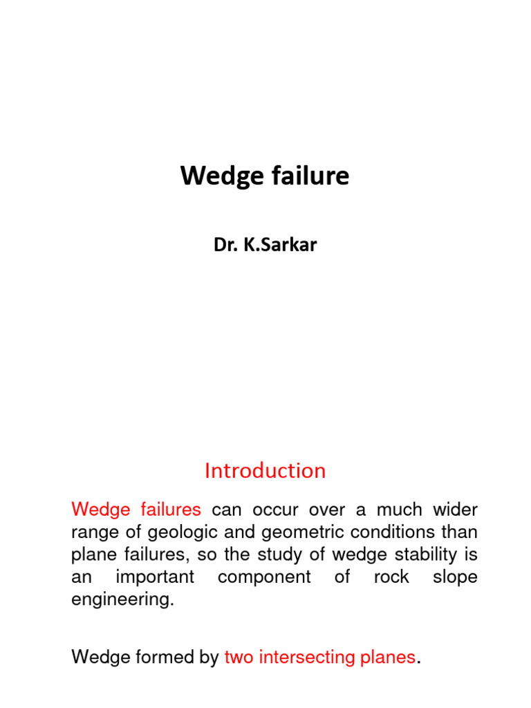 Wedge Failure | PDF | Friction | Geometry