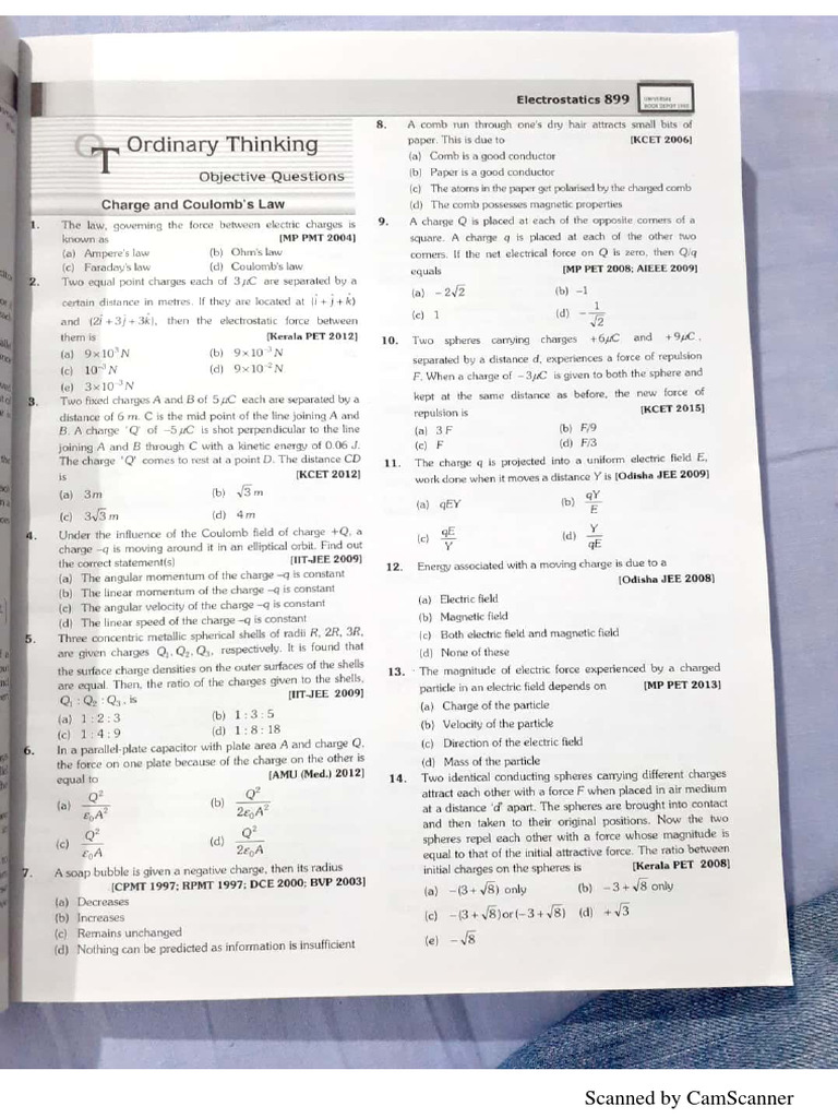 Electrostatistics Question Errorless | PDF