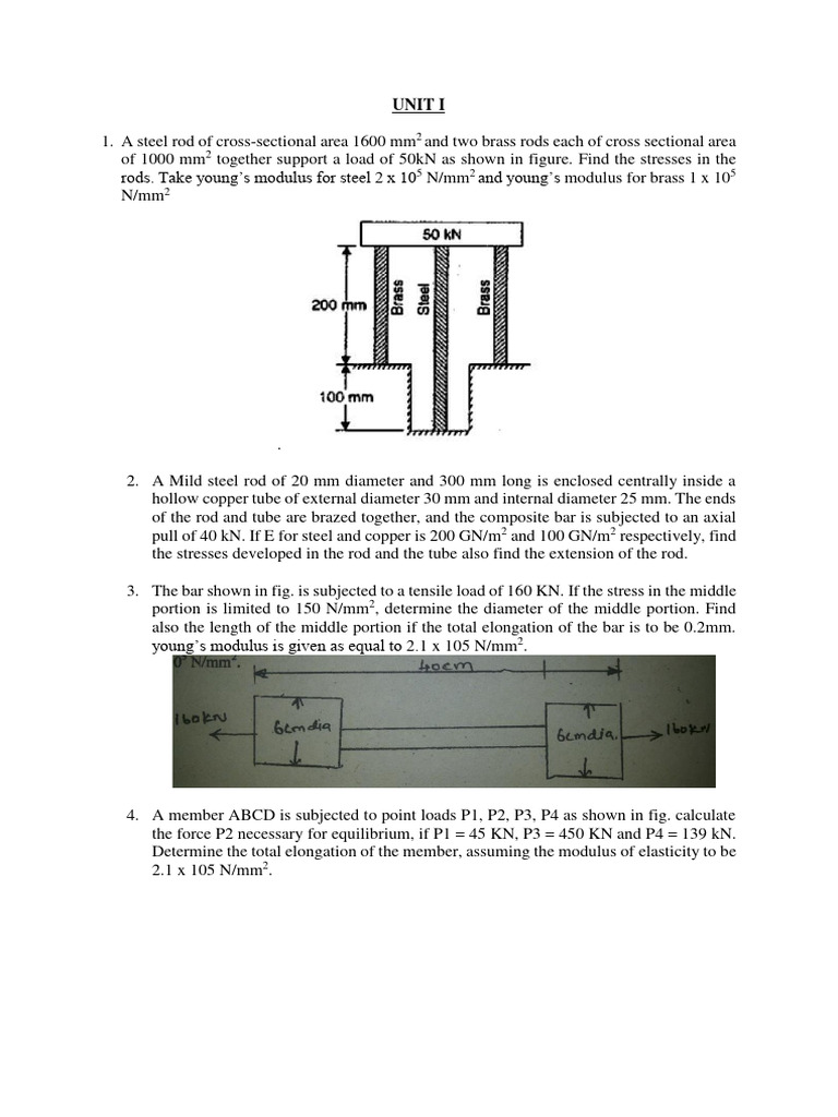 Assignment 1 | PDF | Stress (Mechanics) | Young's Modulus
