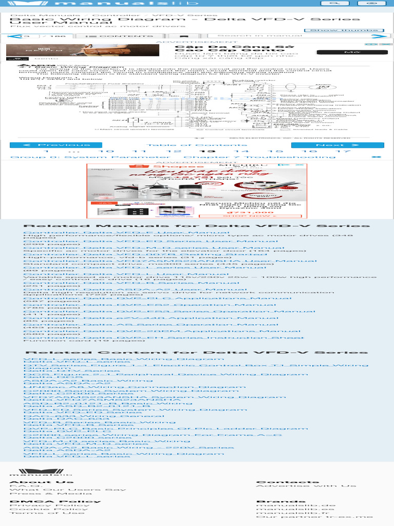 Delta VFD-V Series Wiring Diagram | PDF | Electrical Wiring ...