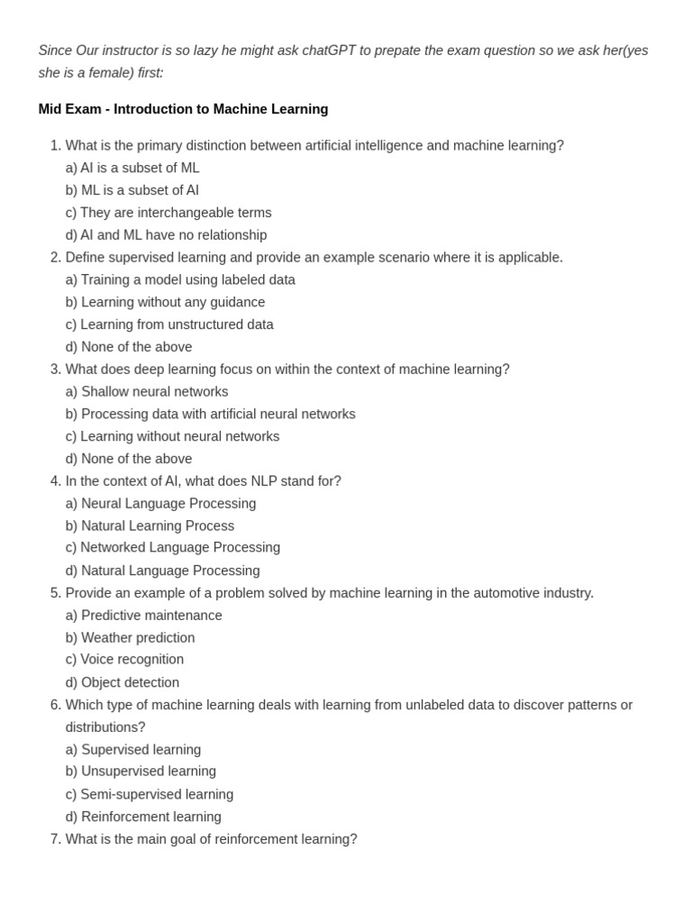 ML Practice Questions | PDF | Machine Learning | Deep Learning