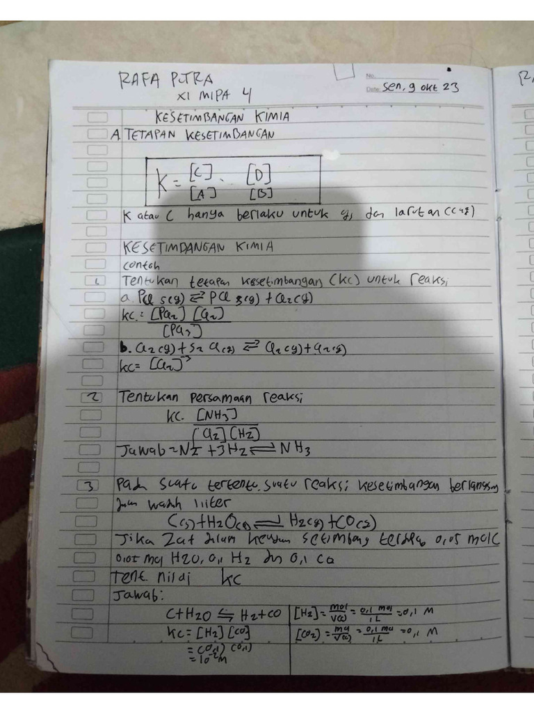 Kesetimbangan KC Rafa - XI MIPA 4 - 20231122 | PDF