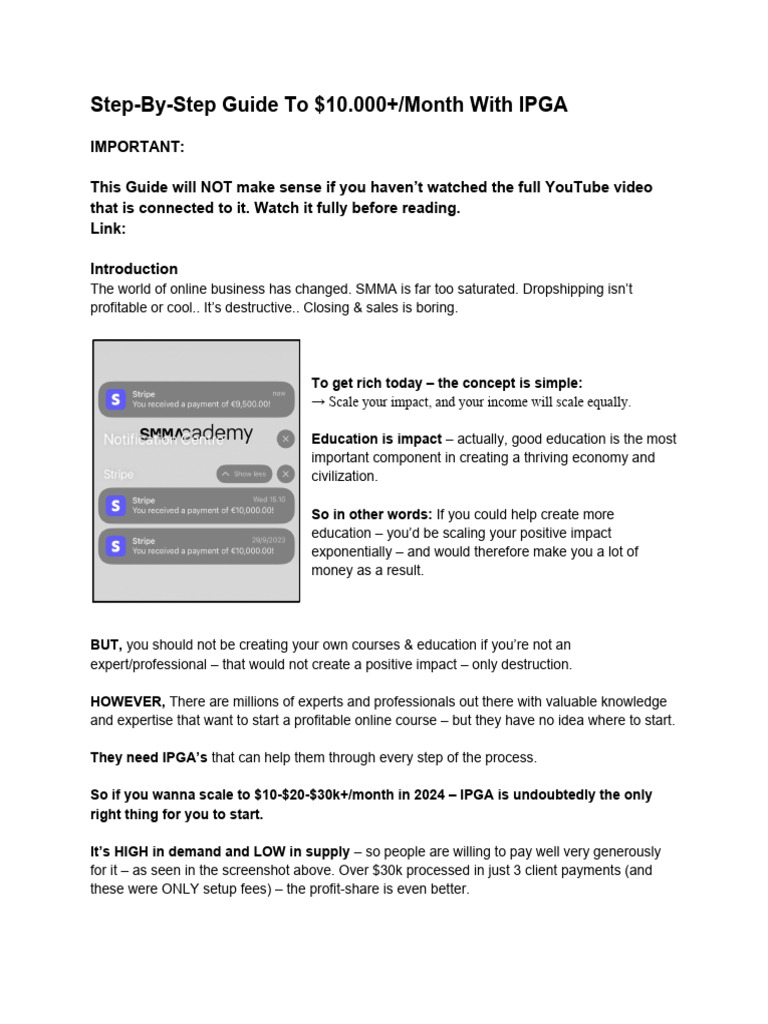 Guide to $10k_Month Doc | PDF | Expert | Linked In