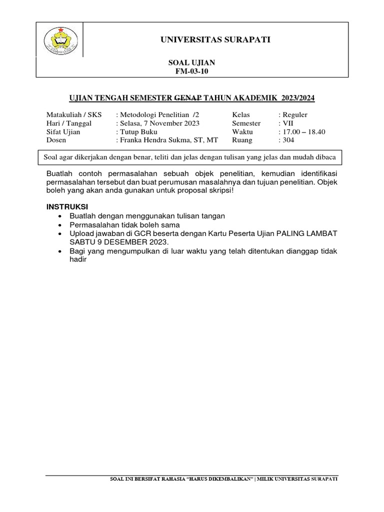 Uts Metodologi Penelitian | PDF