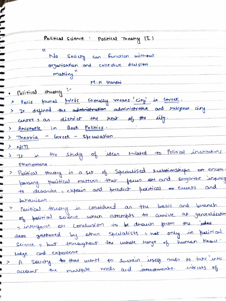 Political Theory Notes. | PDF