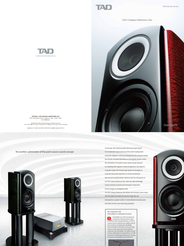 TAD CompactReferenceOneTX Brochure | PDF | Loudspeaker | Electricity