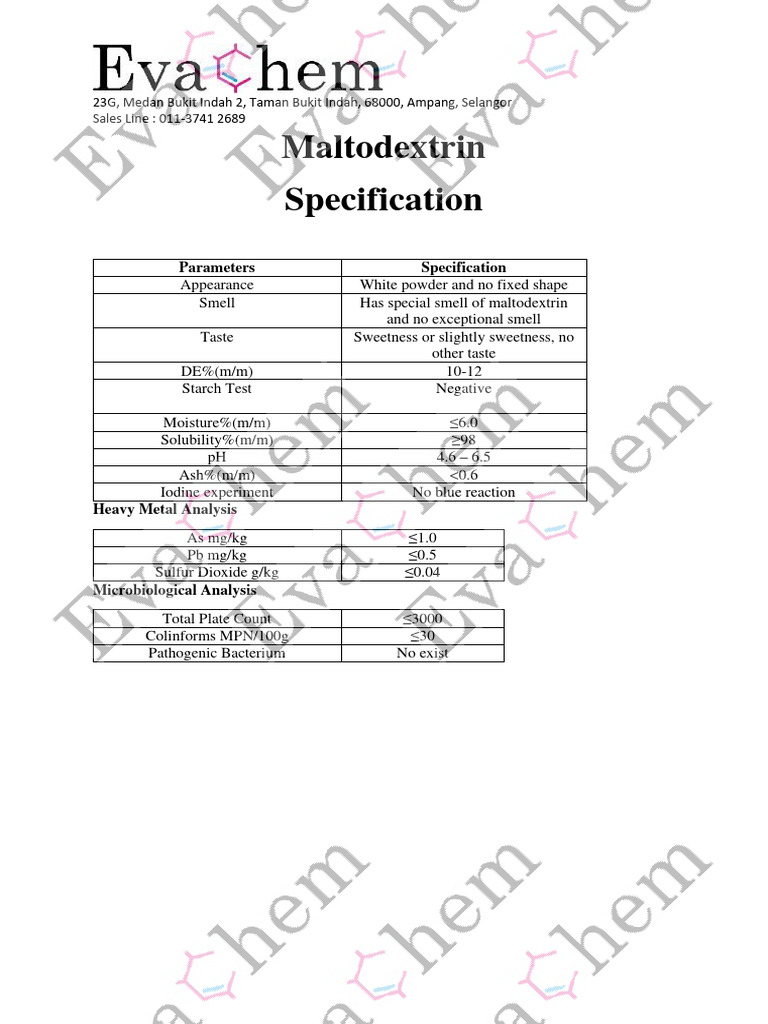 Spec Maltodextrin | PDF