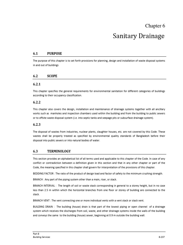 Sanitary Drainage Chapter 6 Word | Download Free PDF | Plumbing | Sanitary Sewer