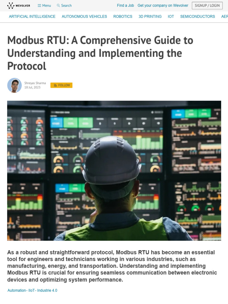 Modbus RTU - A Comprehensive Guide To Understanding and Implementing The Protocol | Download ...