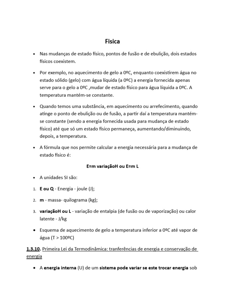 Resumos Física 11º ano | PDF