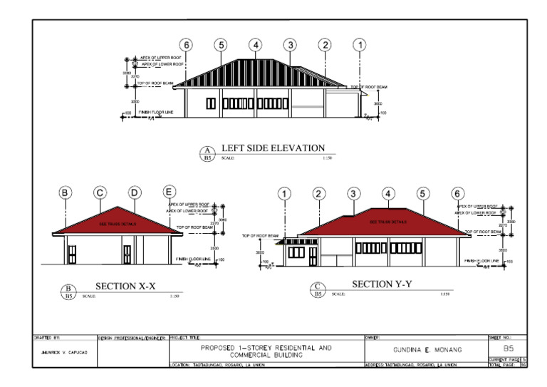 Left Side Elevation: N.G.L N.G.L | PDF | Structural Engineering | Civil ...