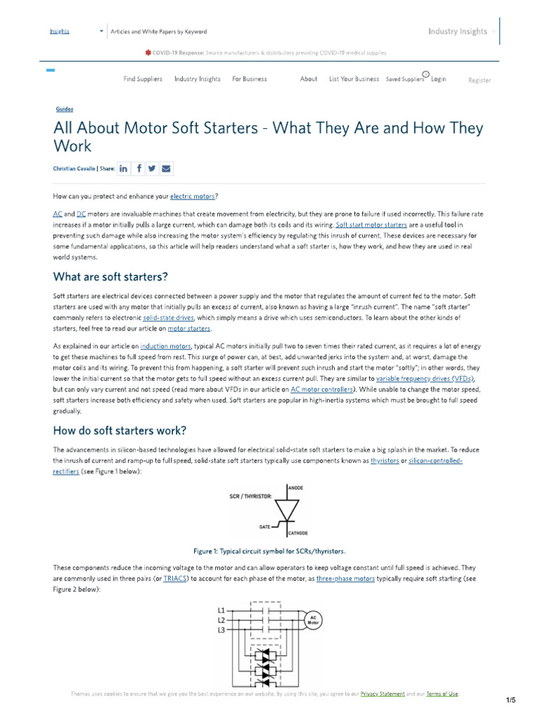 All About Motor Soft Starters - What They Are and How They Work | PDF