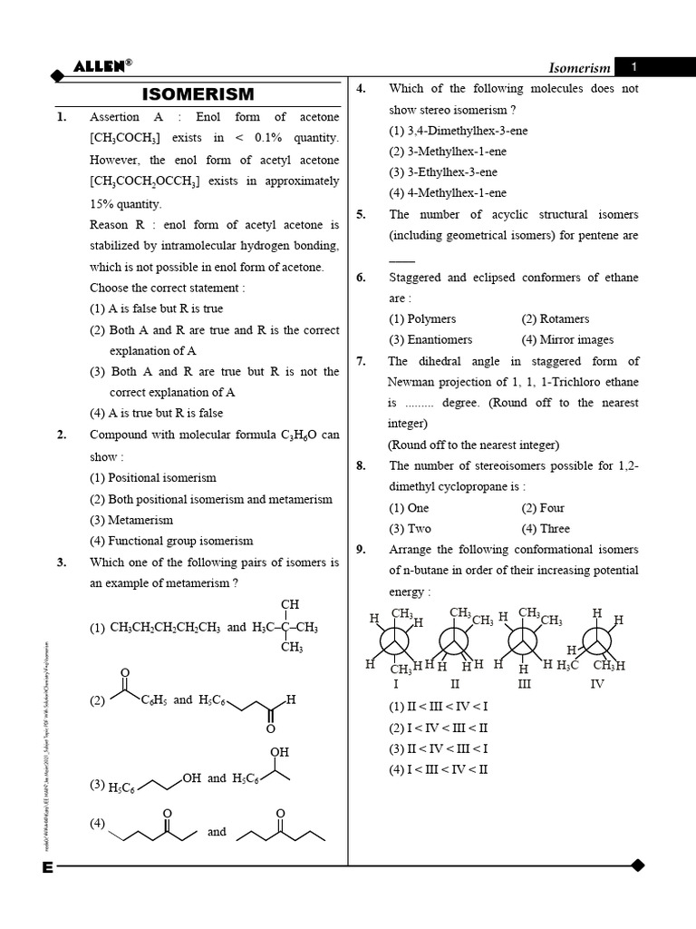 Isomerism | PDF | Isomer | Conformational Isomerism
