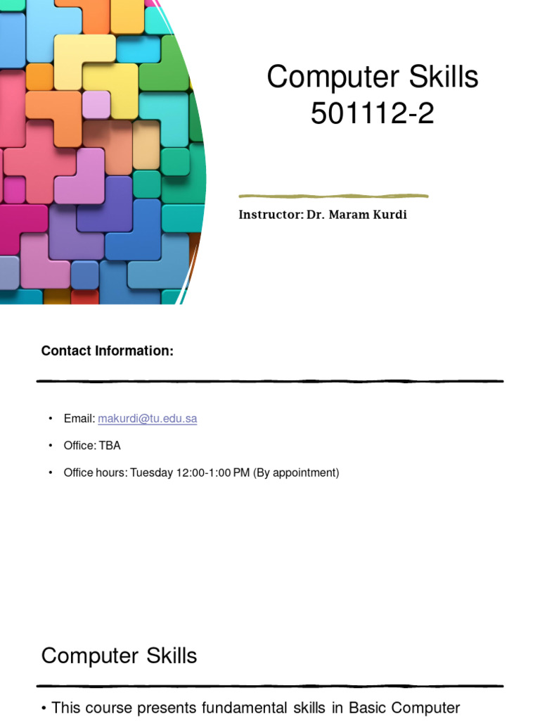 Computer Skills Ch1 | PDF | Computer File | Window (Computing)