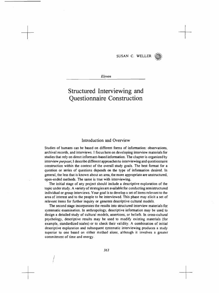 Structured Interview Techniques | PDF | Survey Methodology | Multiple Choice
