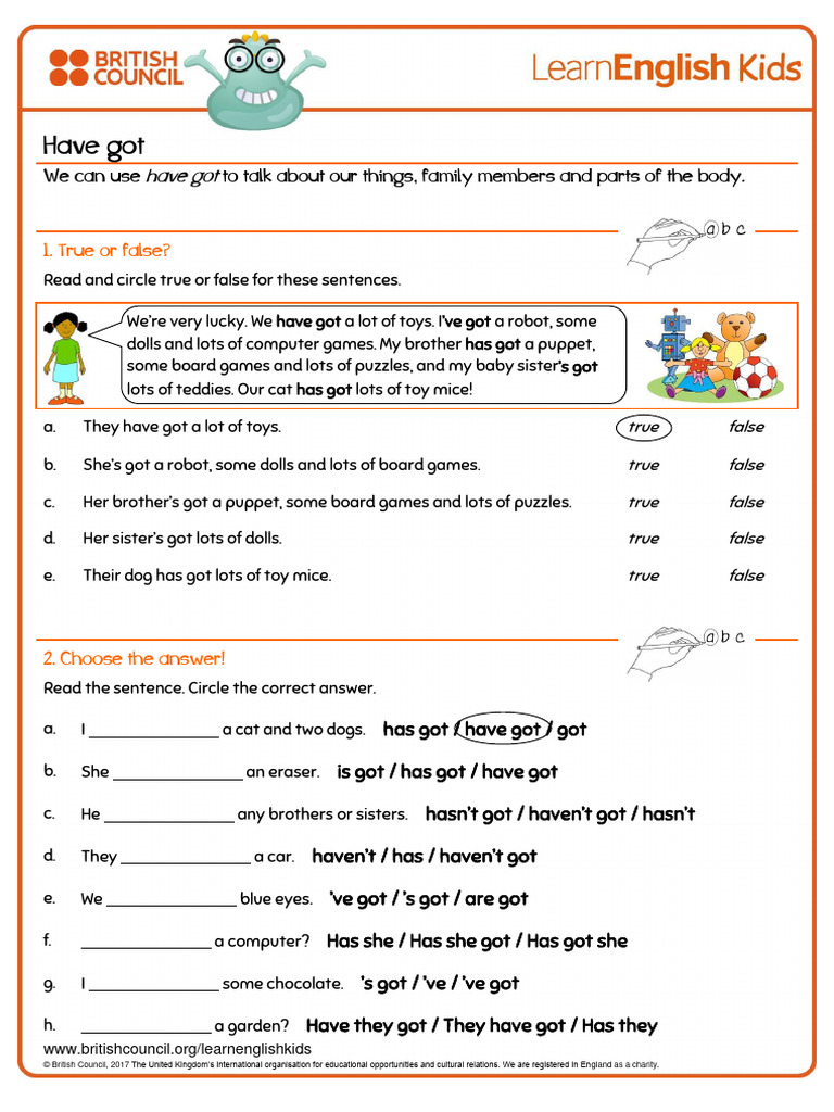 Have Got Worksheets for Kids | PDF | Business