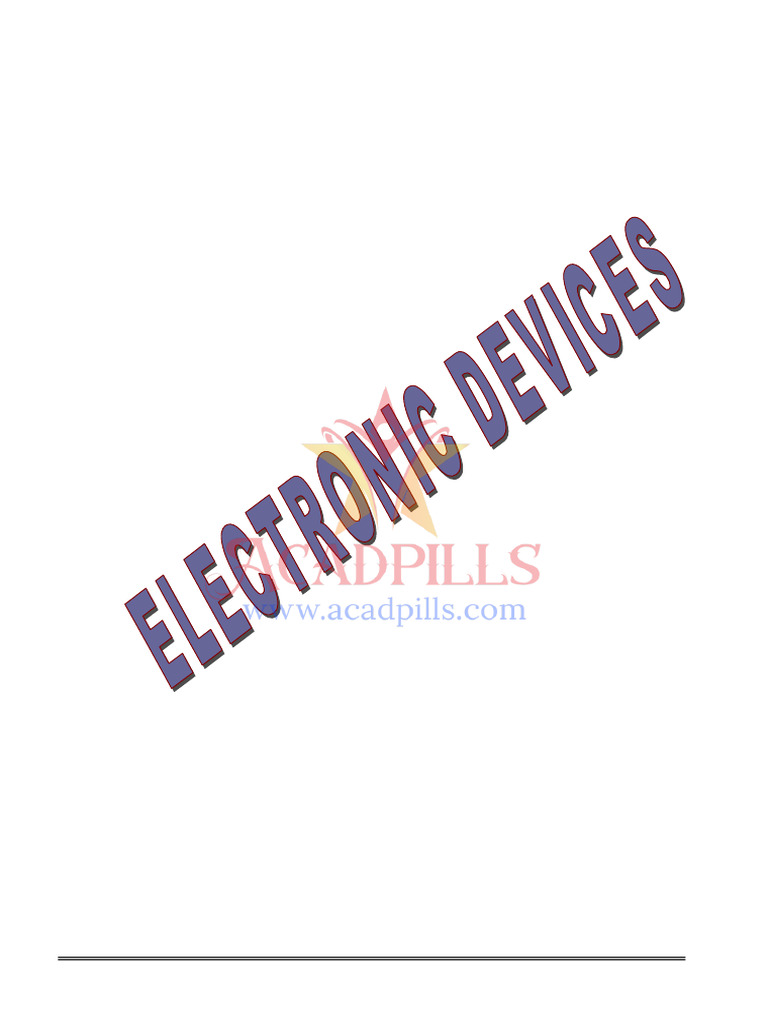 Electronic Devices: Key Concepts & Formulas | PDF | P–N Junction ...
