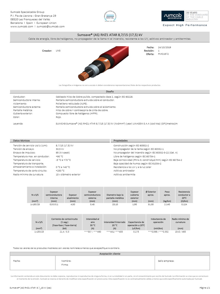 Item 6 - M.T. - Sumsave® (AS) RHZ1 ATAR 8.7 - 15 KV (Cas) | PDF ...