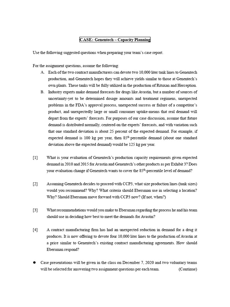 Genetech 문제 | PDF | Demand