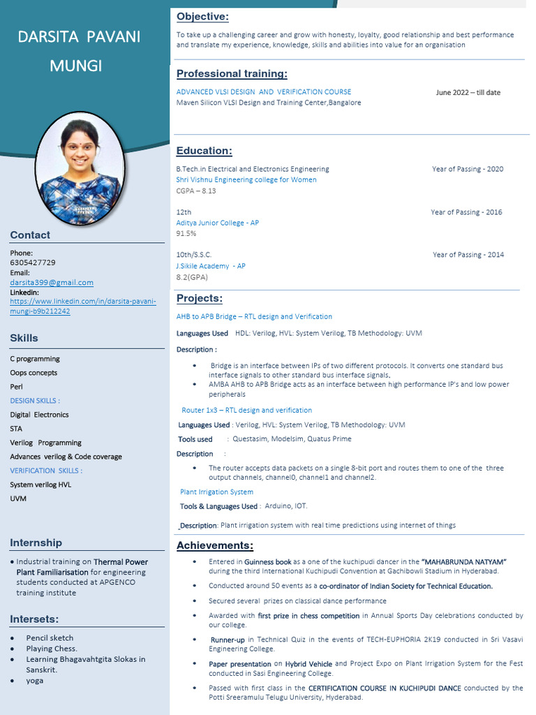 Darsita Pavani RTL Degin Verification | PDF