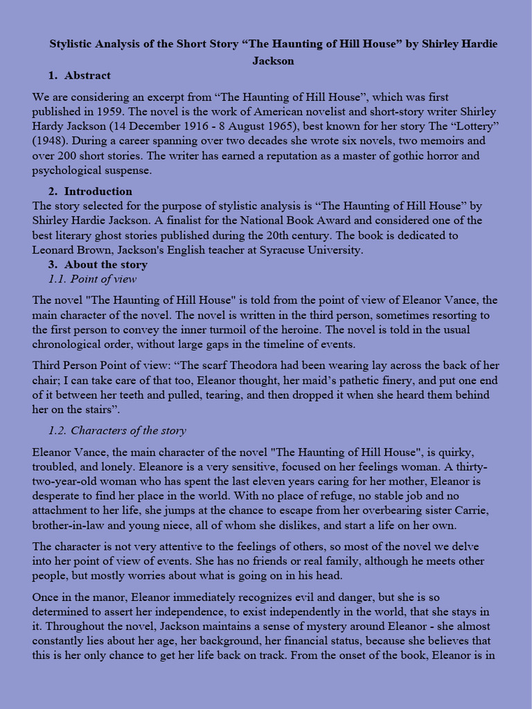 Stylistic Analysis | PDF