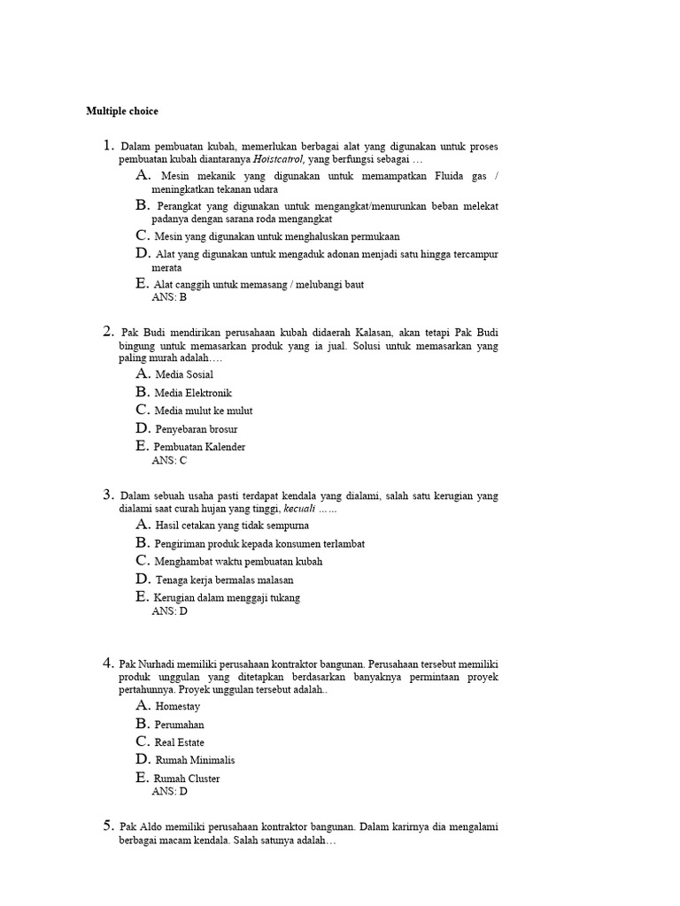 Soal PTS PKK 2022 | PDF