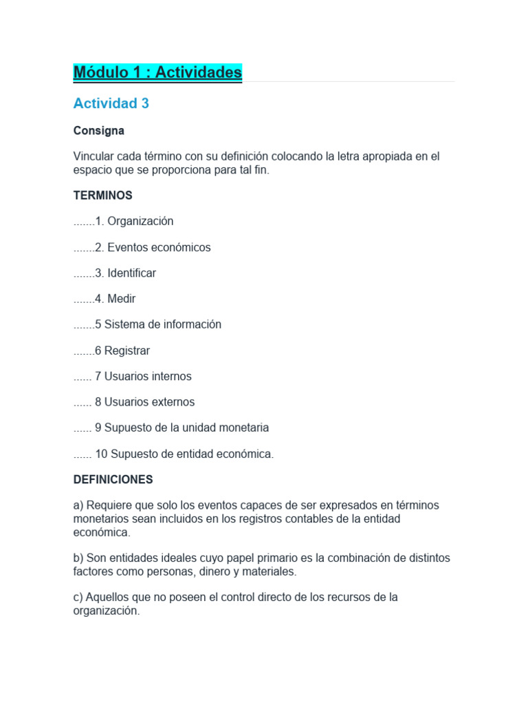 Actividad 3-Modulo 1 Sic I | PDF | Contabilidad | Business