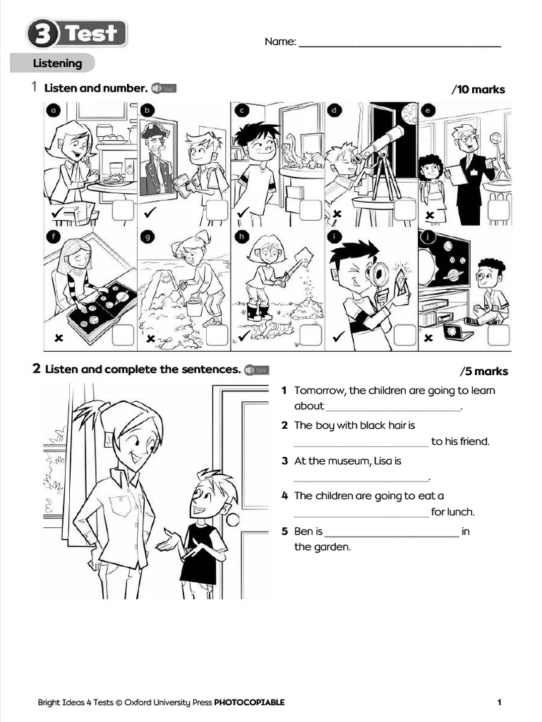 Bright Ideas 4 Unit 3 Test | PDF