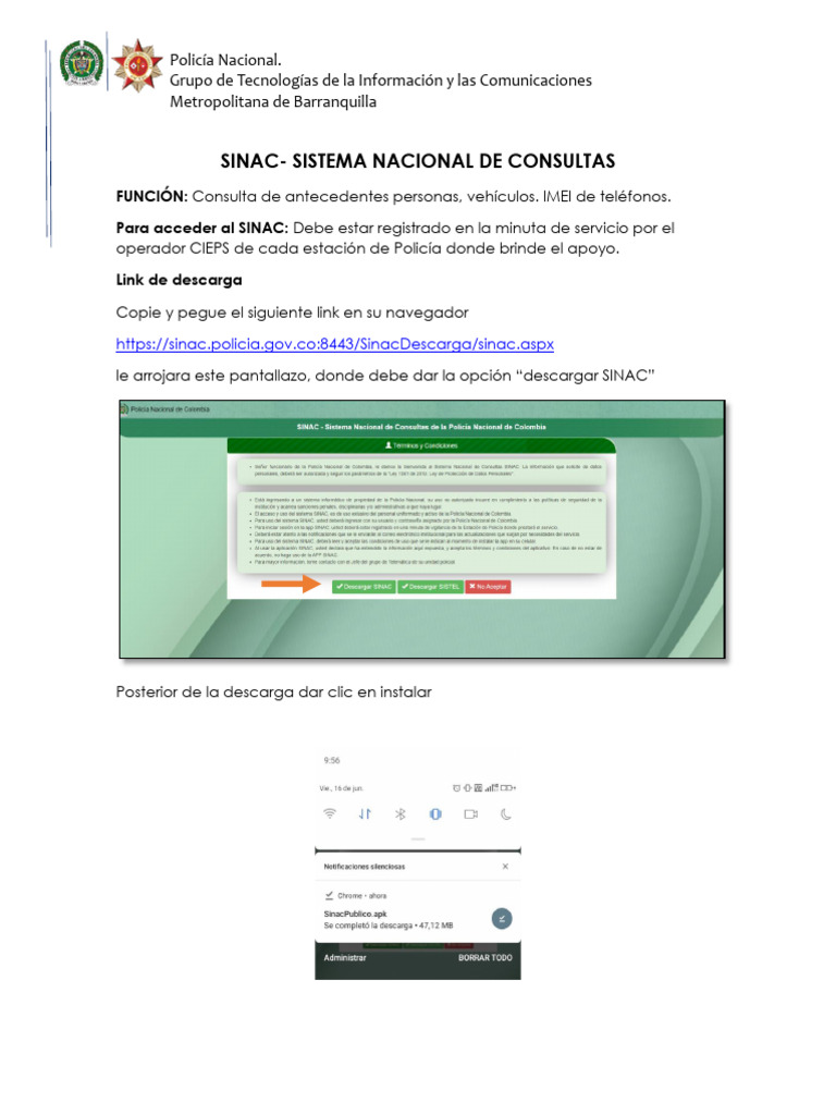 Descarga e Instalación del SINAC | PDF