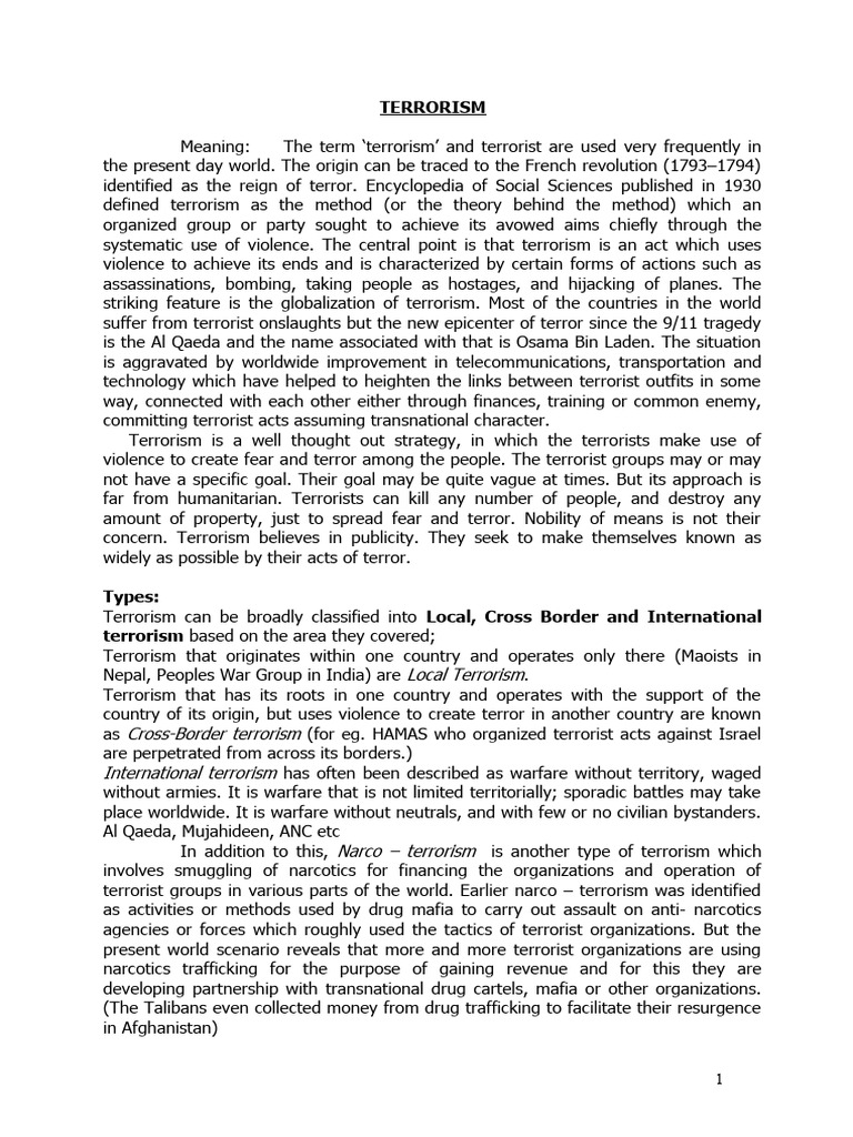 TERRORISM | PDF | Illegal Drug Trade | Al Qaeda