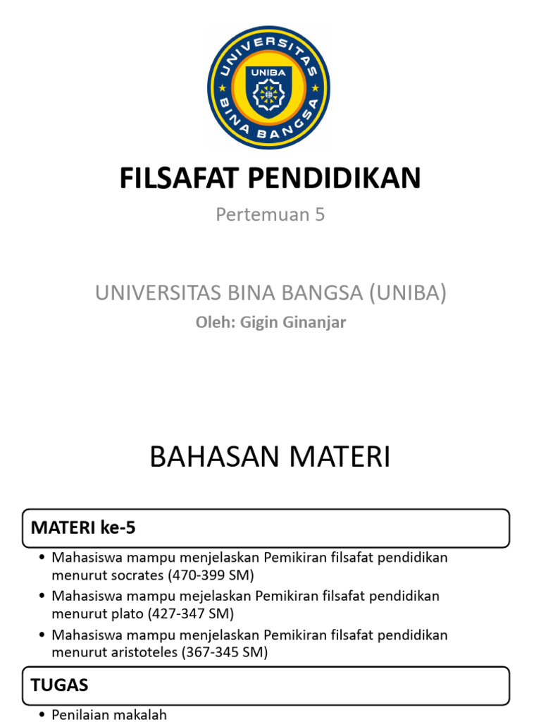 PERTEMUAN 5 FILSAFAT Socrates Plato Aristoteles | PDF | Filsafat