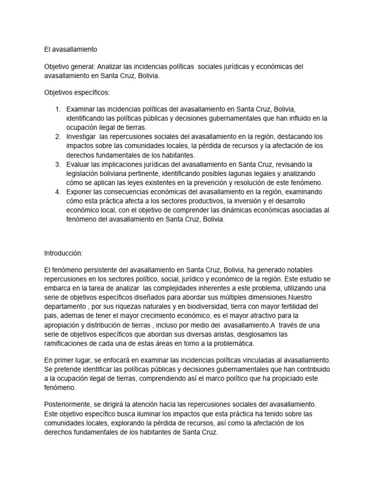 El Avasallamiento Arleth | PDF | Bolivia | Paradigma