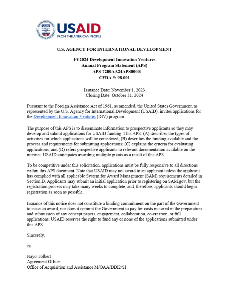 USAID | PDF | Innovation | United States Agency For International ...