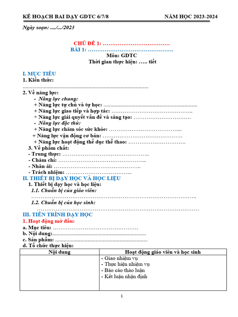 Hư NG Dan Khung Giao An GDTC | PDF