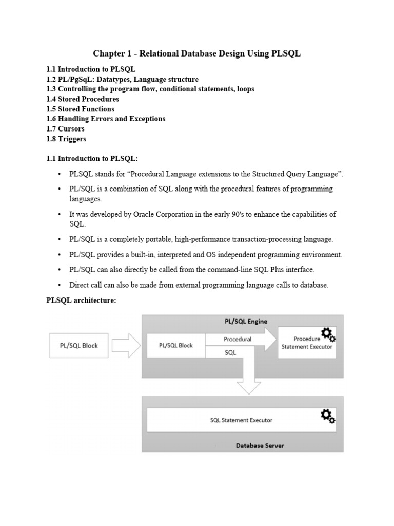 Chapter 1 | PDF | Pl/Sql | Sql