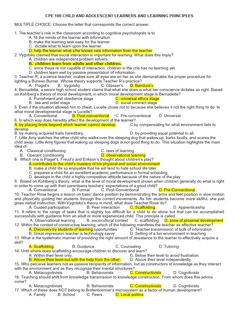 CPE 100 Final Oral | PDF | Learning | Prenatal Development