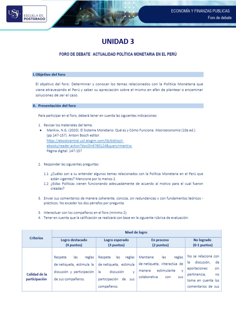 Ecofinpub U3 s8 Foro Debate | PDF