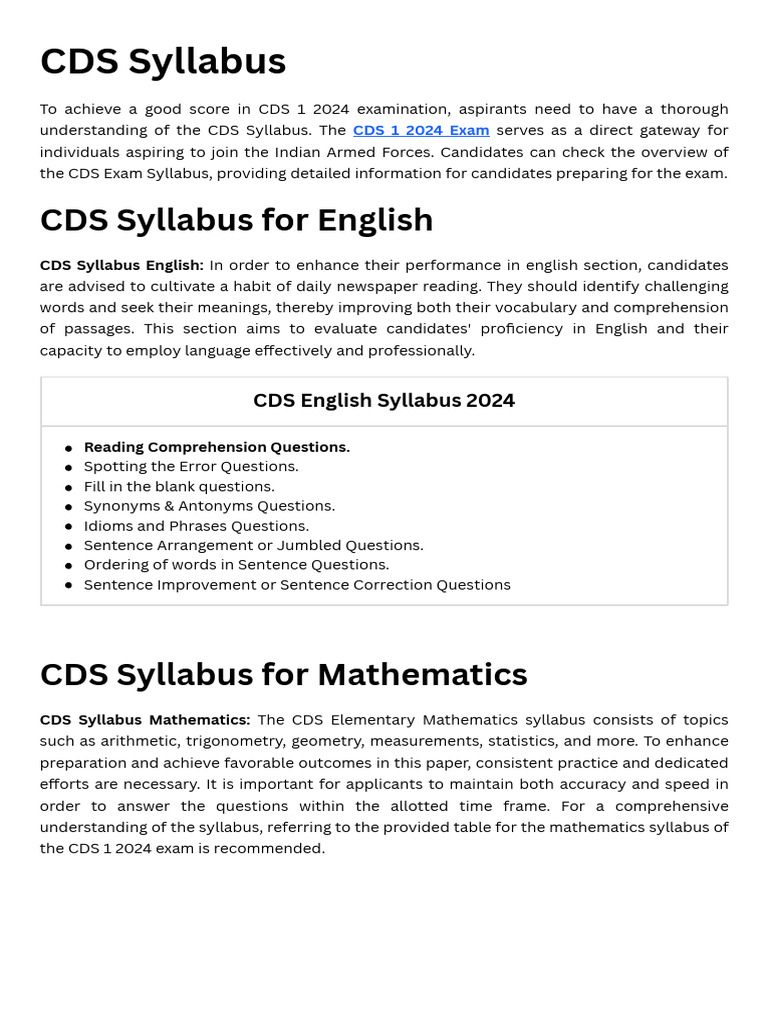 CDS Syllabus | Download Free PDF | Factorization | Equations