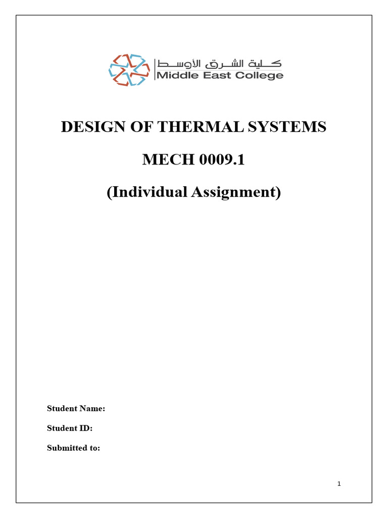 Design of Thermal Systems | PDF | Heat Transfer | Heat Exchanger