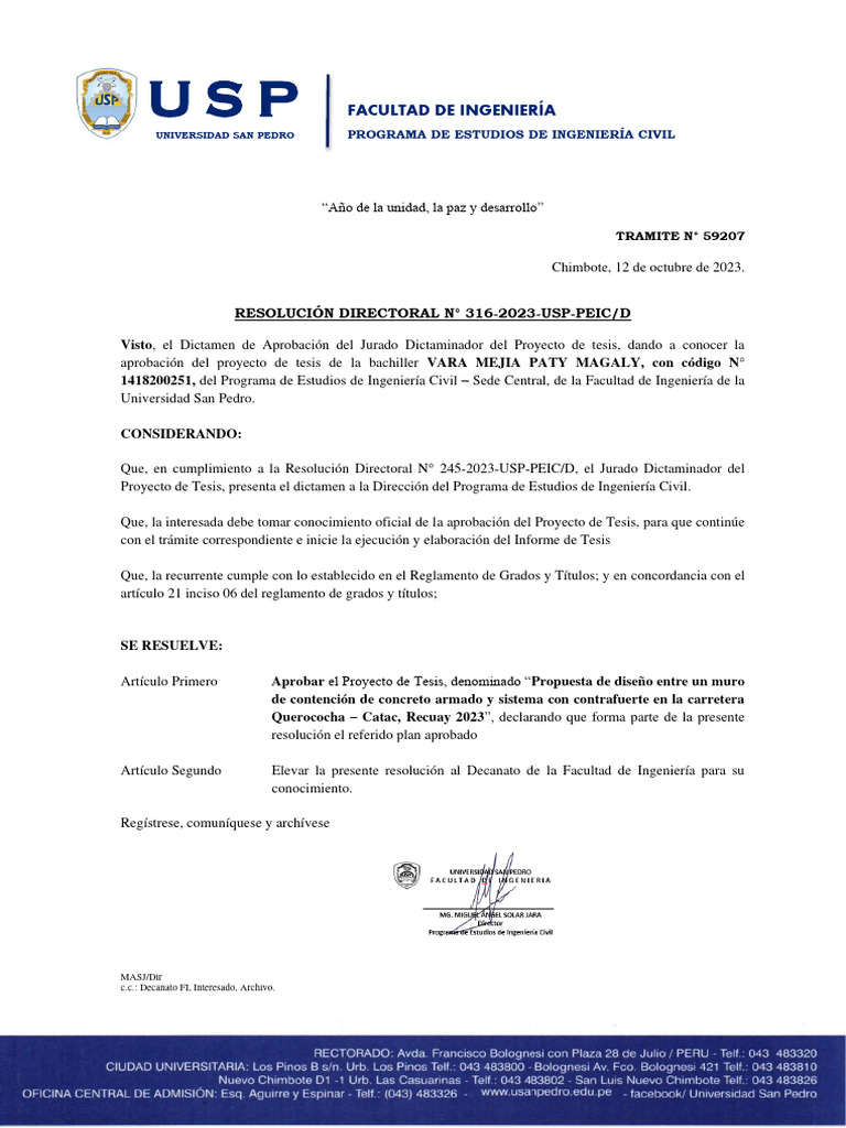 Resol. #316-23 - VARA MEJIA - APROBACION PLAN | PDF | Tecnología