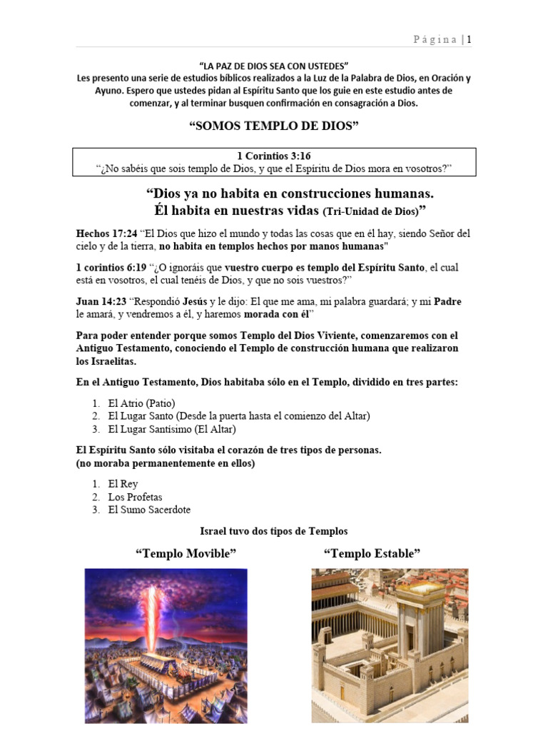 Somos Templo del Dios Viviente | PDF | Jesús | Pecado