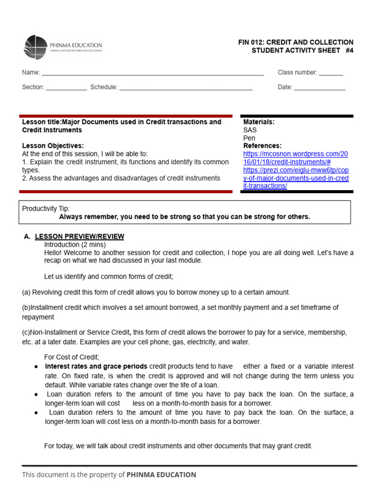 SAS #4-FIN 012.docx | PDF | Negotiable Instrument | Cheque