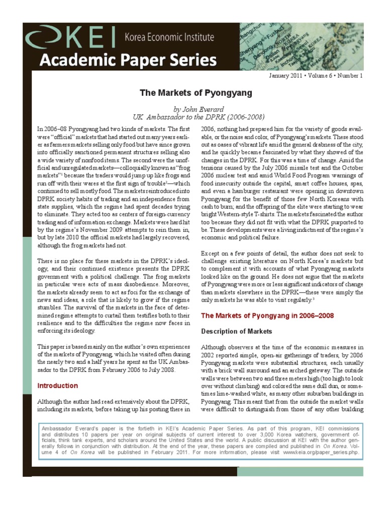 The Markets of Pyongyang, by John Everard | PDF | Market (Place ...