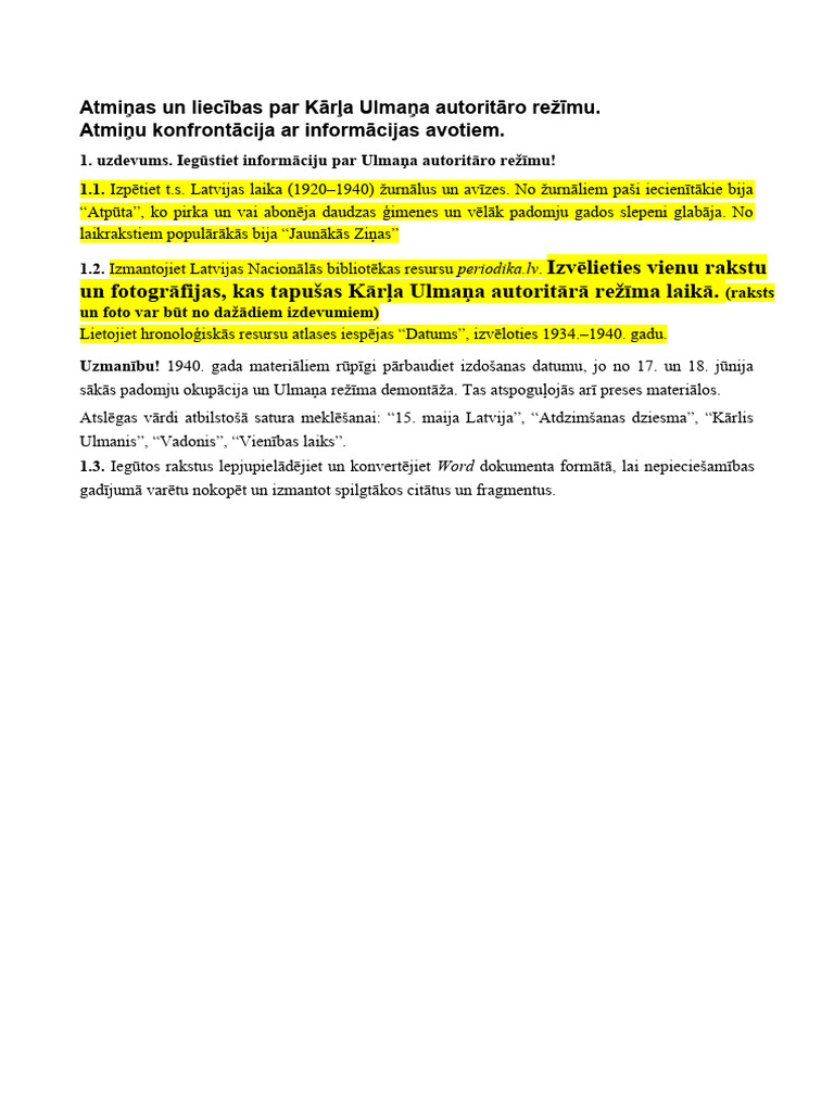 7.uzd. Vesturiska-Atmina-Un-Apzina. K.Ulmanis | PDF