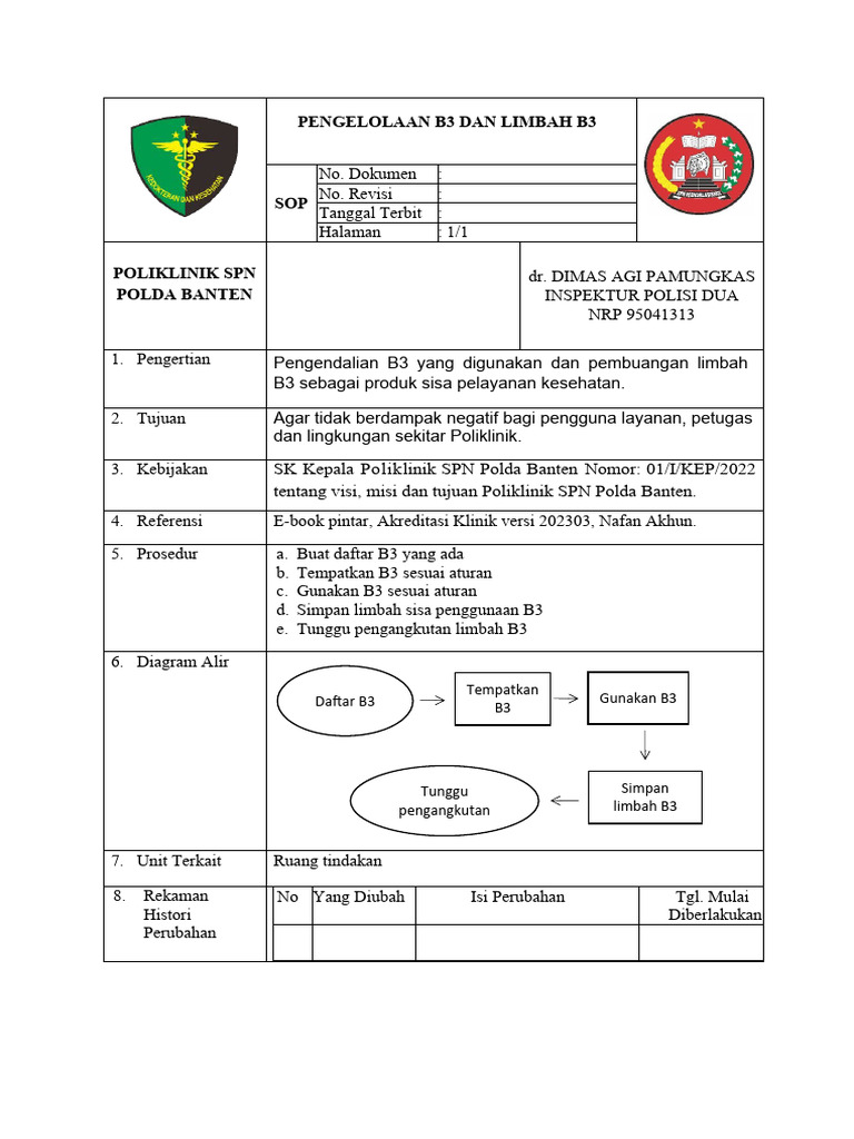 Sop Pengelolaan B3 & Limbahnya SPN | PDF