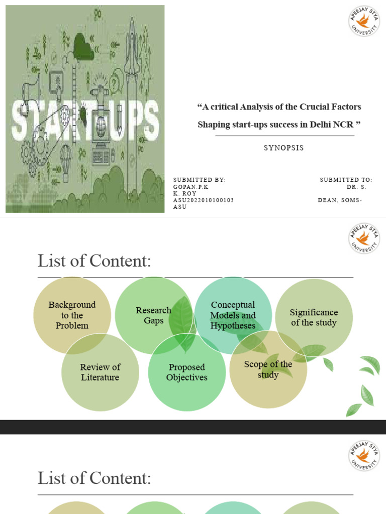 Synopsis PPT 1.2 | PDF | Startup Company | Small Business & Entrepreneurs
