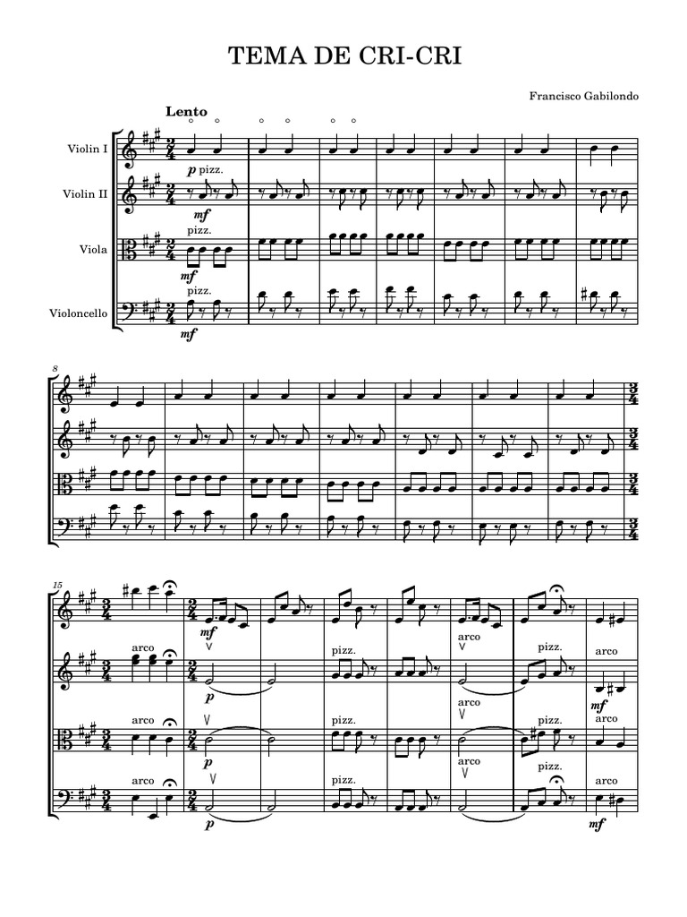 Tema de Cri-Cri | PDF | String Instruments | Musical Instruments