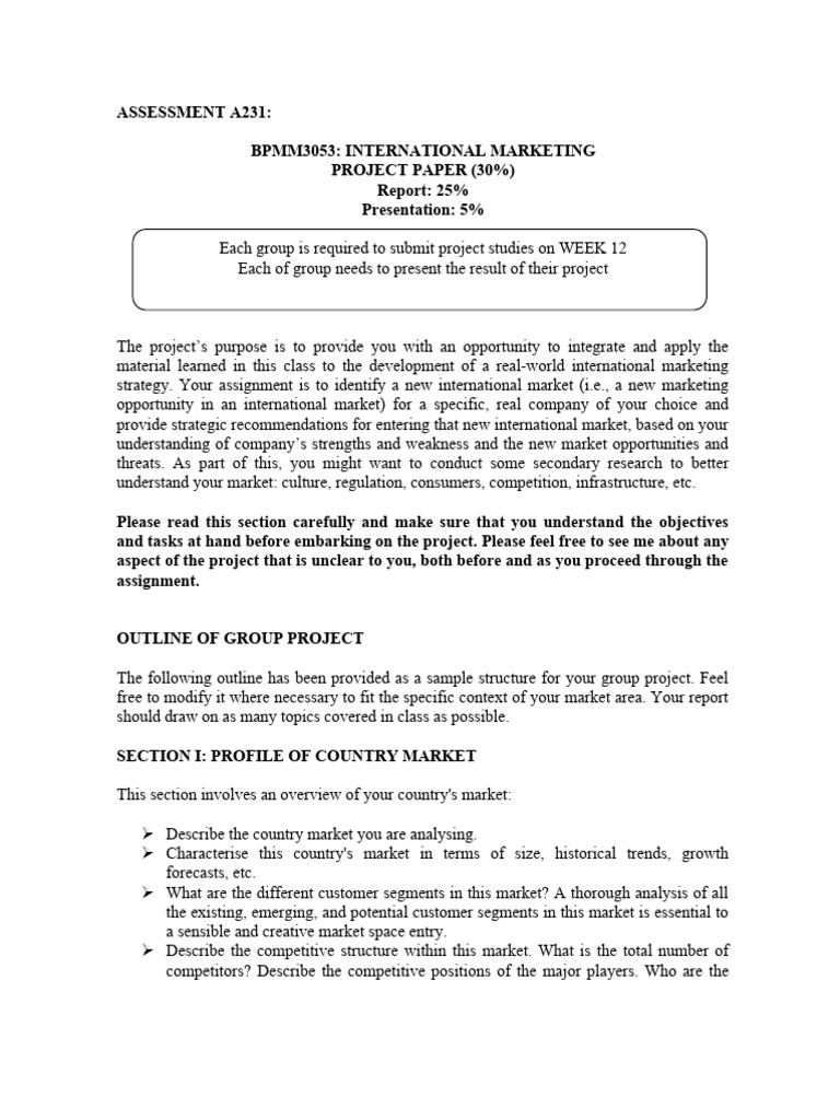 A231 - Assignment and Case Study - BPMM 3053 | PDF | Marketing | Market ...