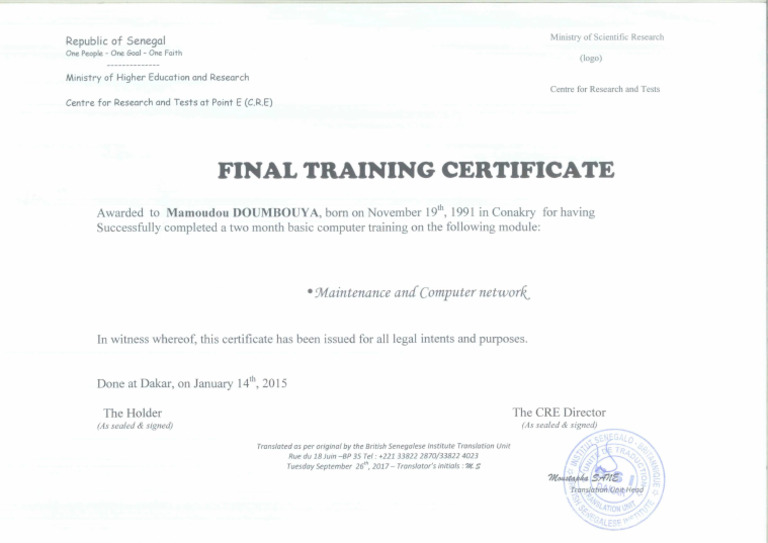 final training maintenance | PDF