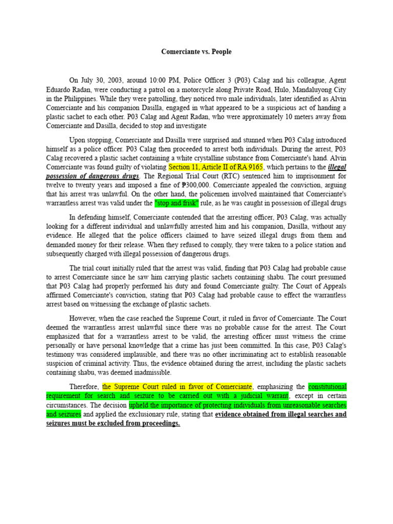 Case Summary | PDF | Search And Seizure | Search Warrant